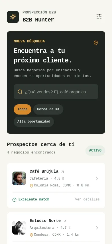 B2B Hunter Mobile App