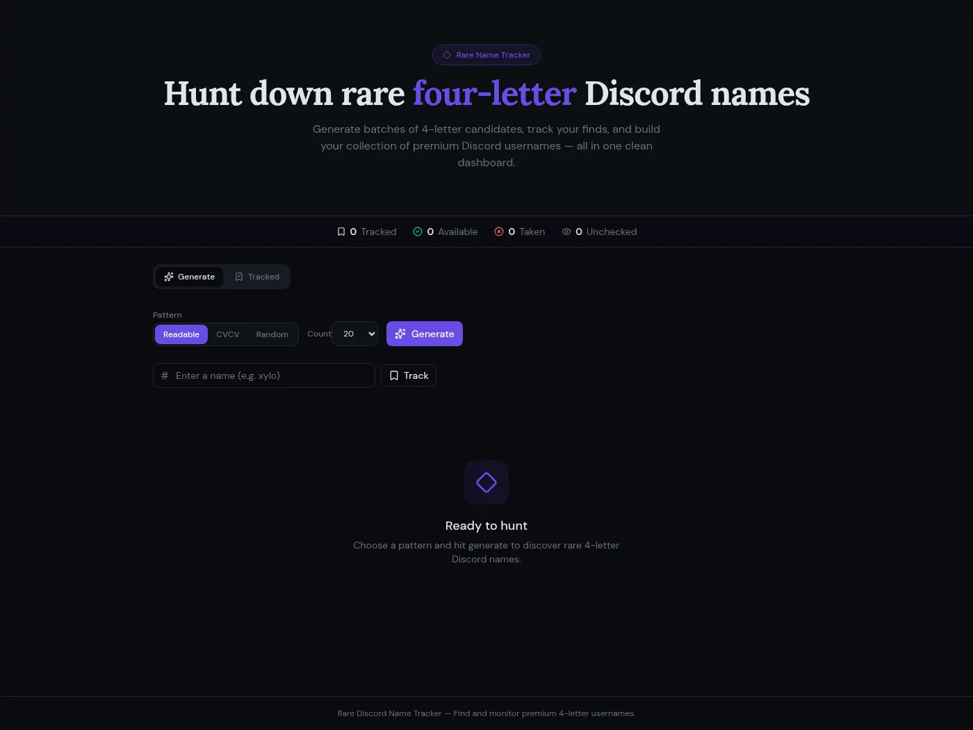 Rare Discord Name Tracker