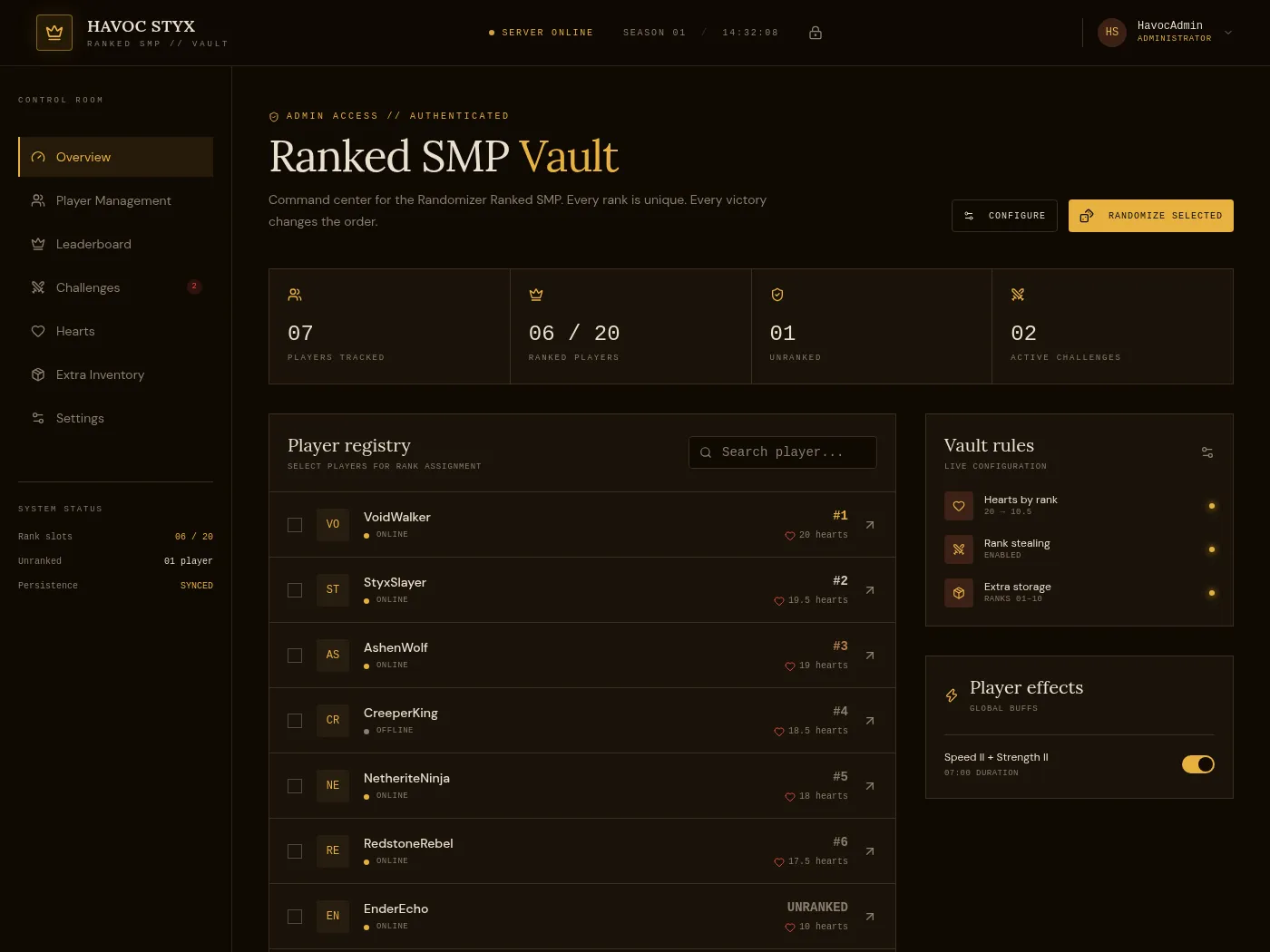 Ranked SMP Add-On