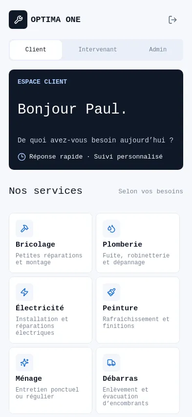 Optima One Services App