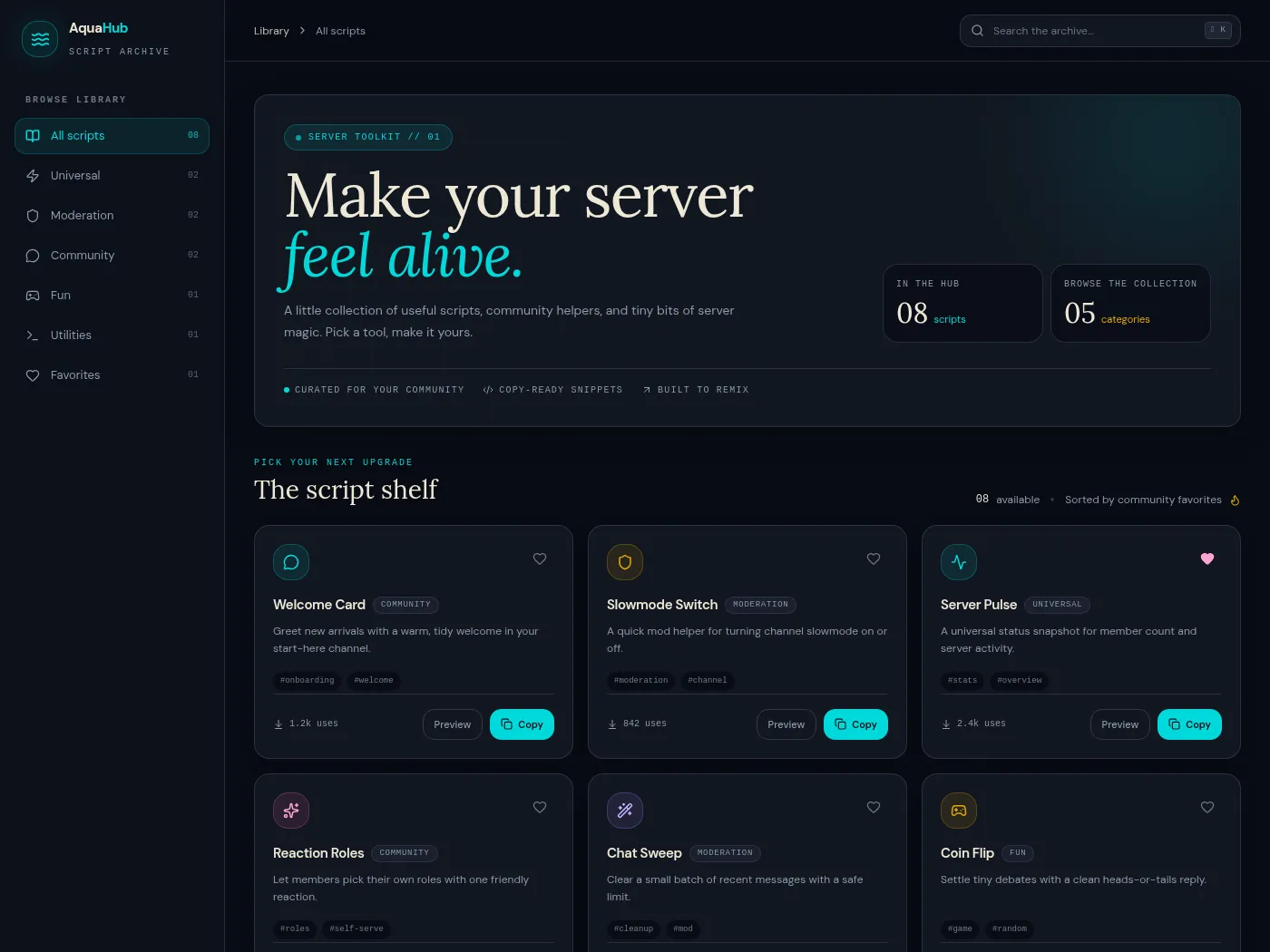 AquaHub UI Library