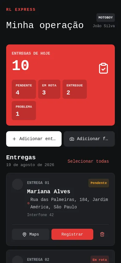 RL Express Pro Delivery App