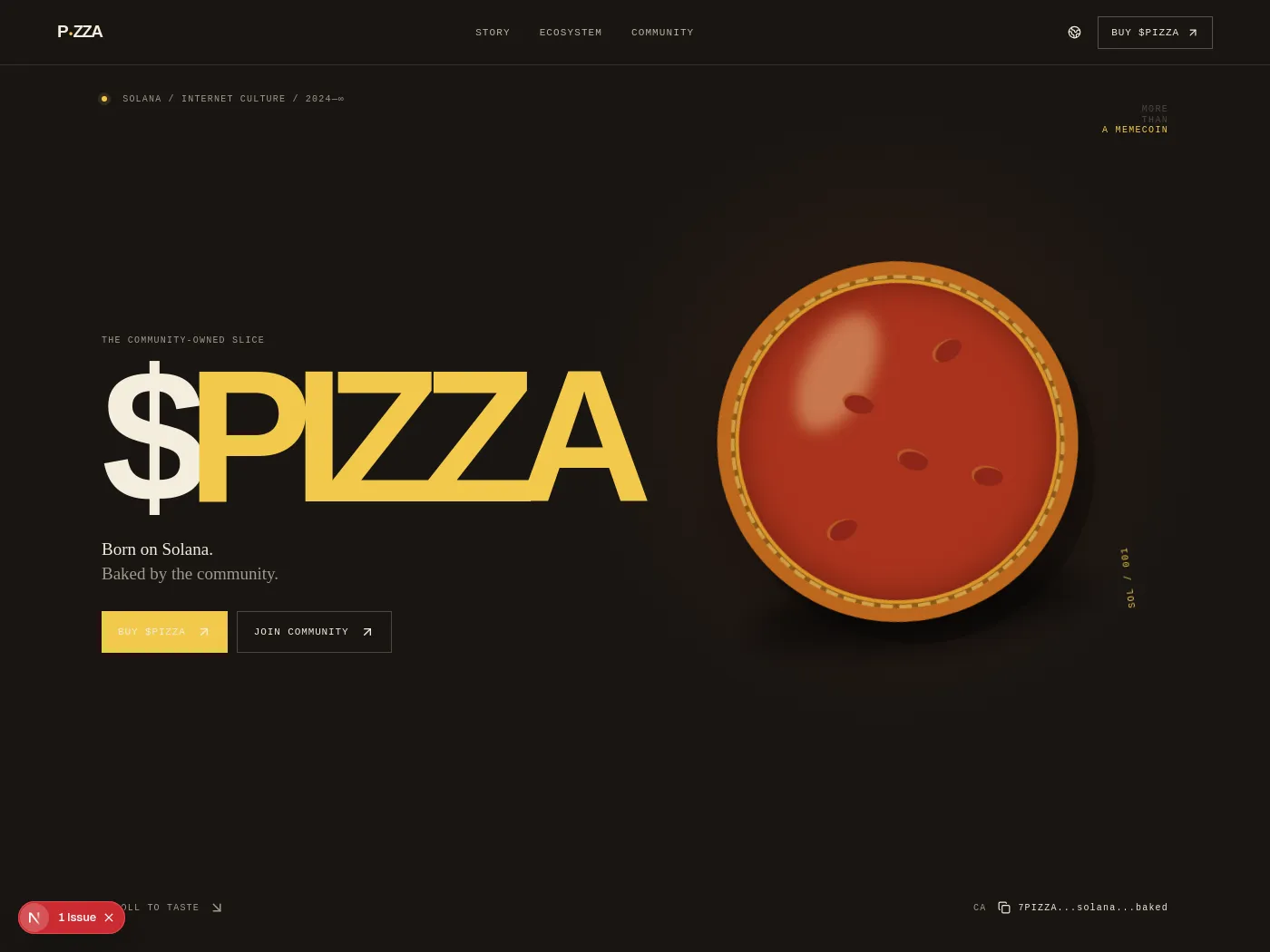 PIZZA Solana Storysite
