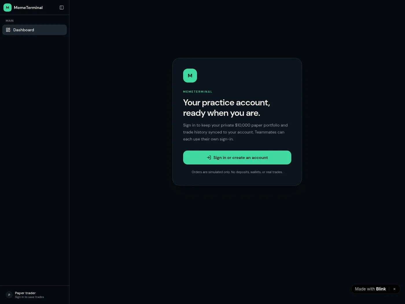 Memecoin Paper Trading Hub