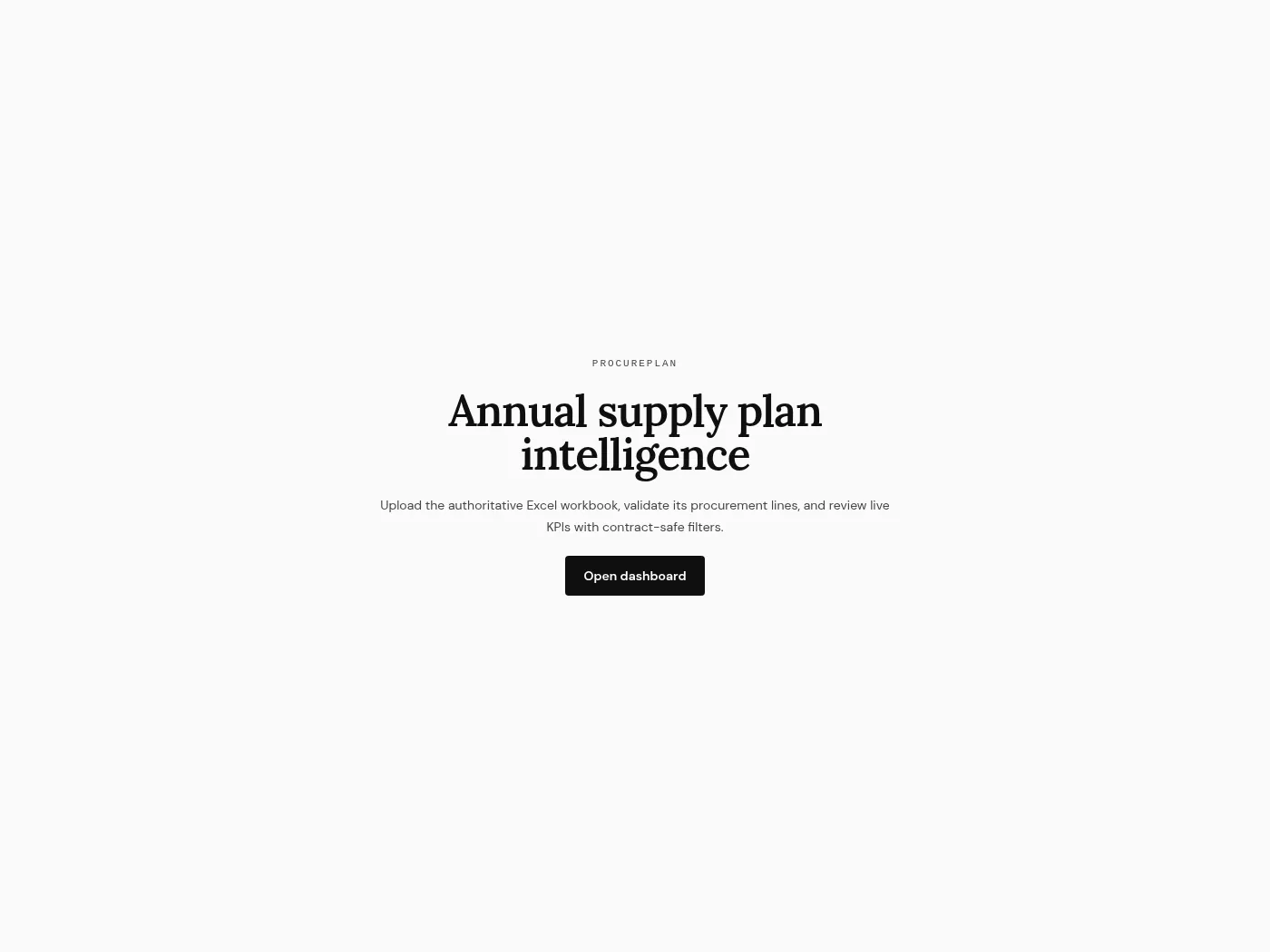 ProcurePlan Dashboard
