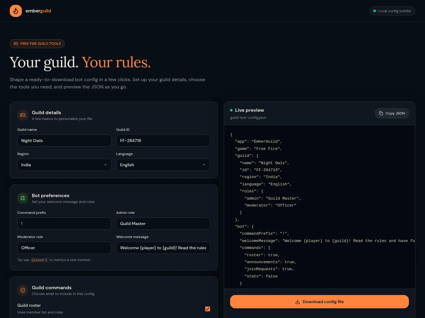 Free Fire Guild Bot Hub