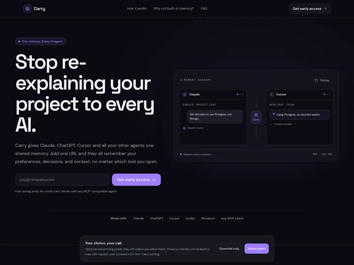 Shared AI Memory Landing