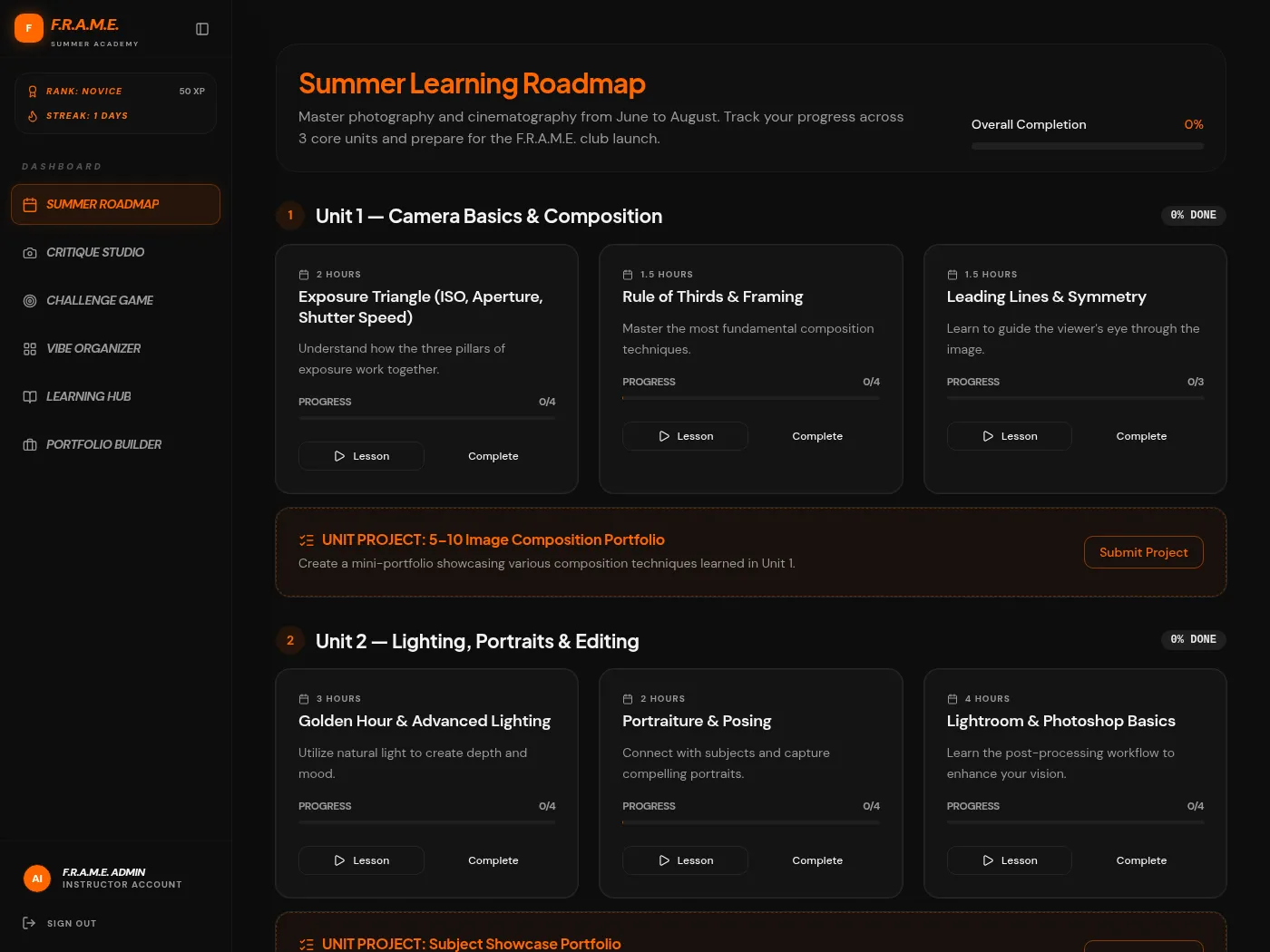 F.R.A.M.E. Summer Academy