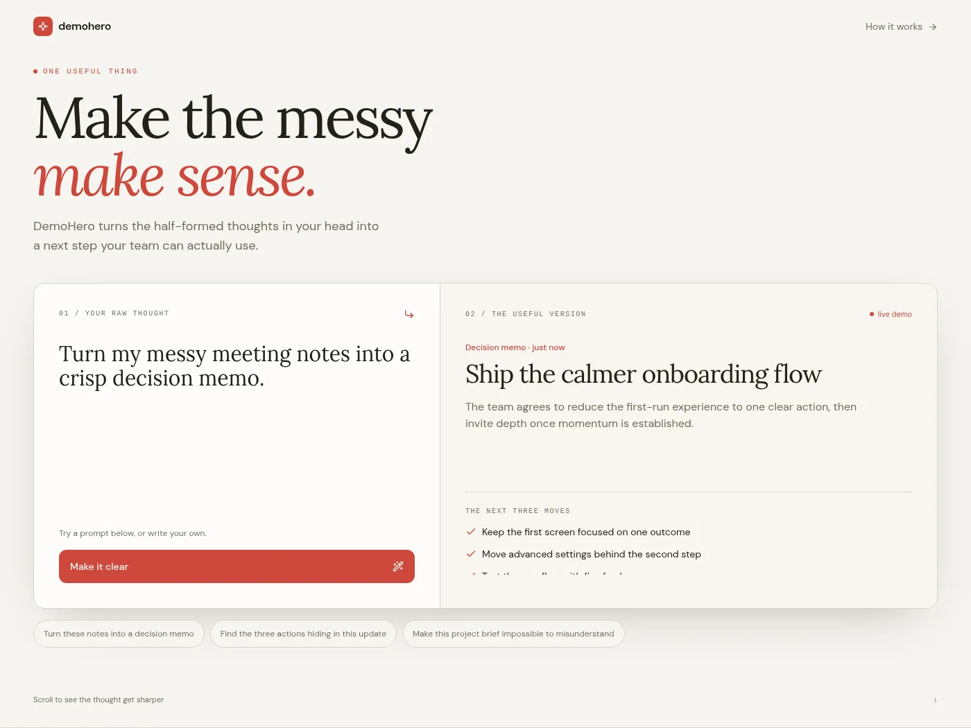 DemoHero Landing Page