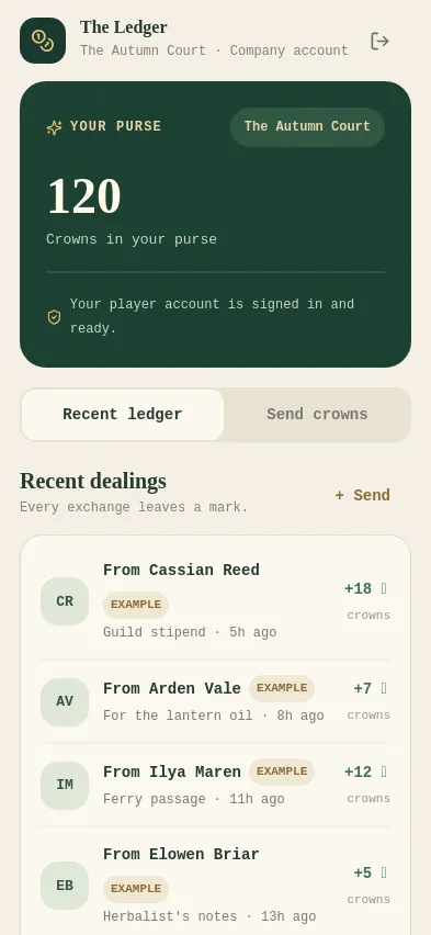 LARP Ledger App