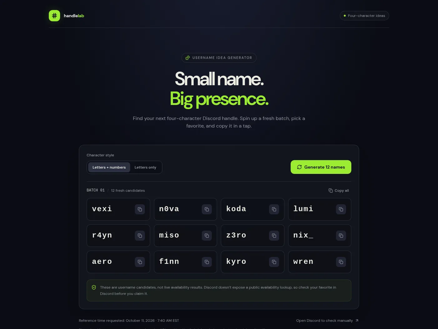 Discord Name Finder