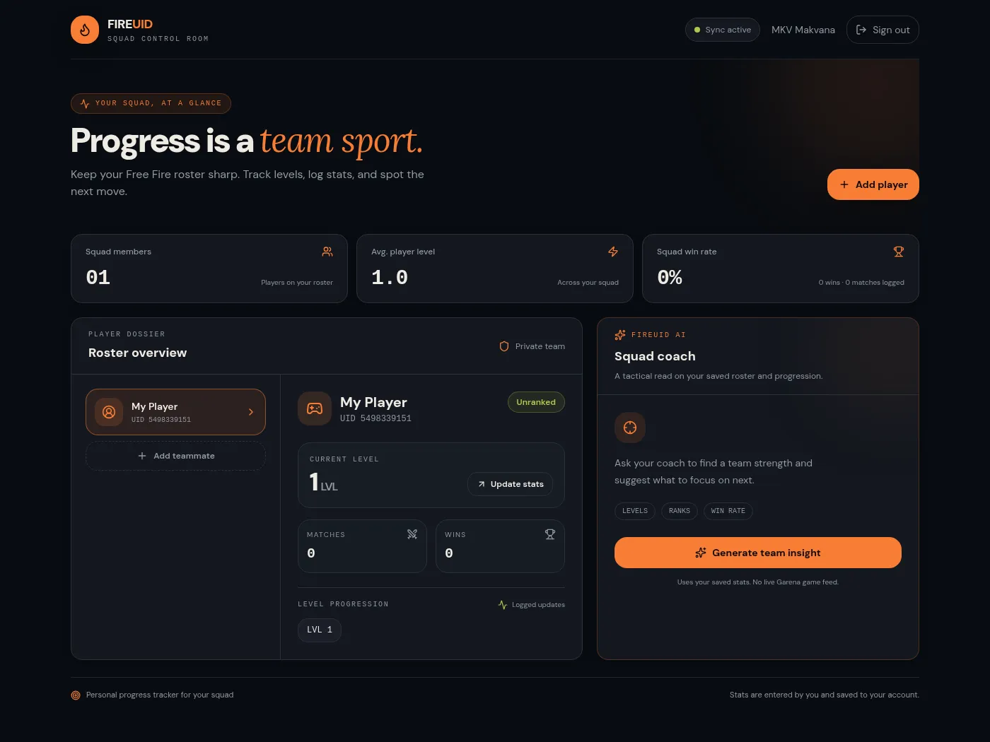FireUID Progress Tracker