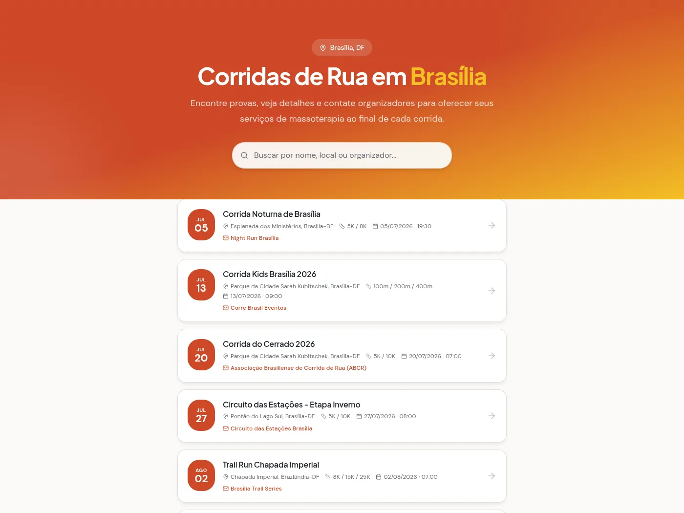Brasília Corrida Finder