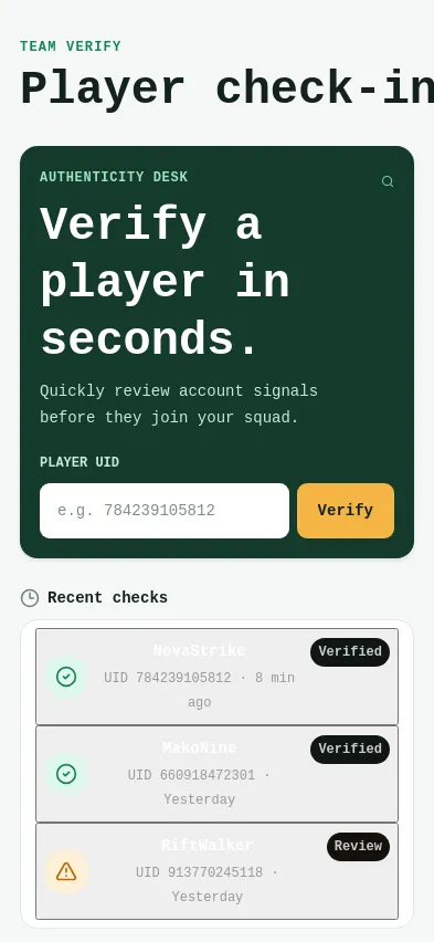 COD Mobile Verifier