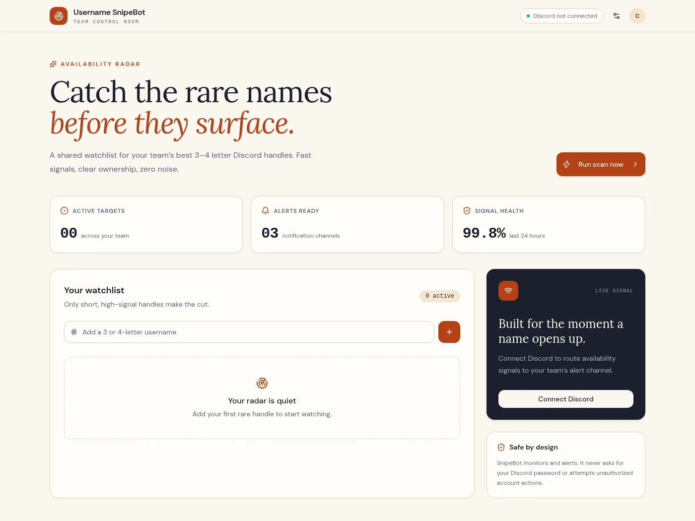 Username SnipeBot