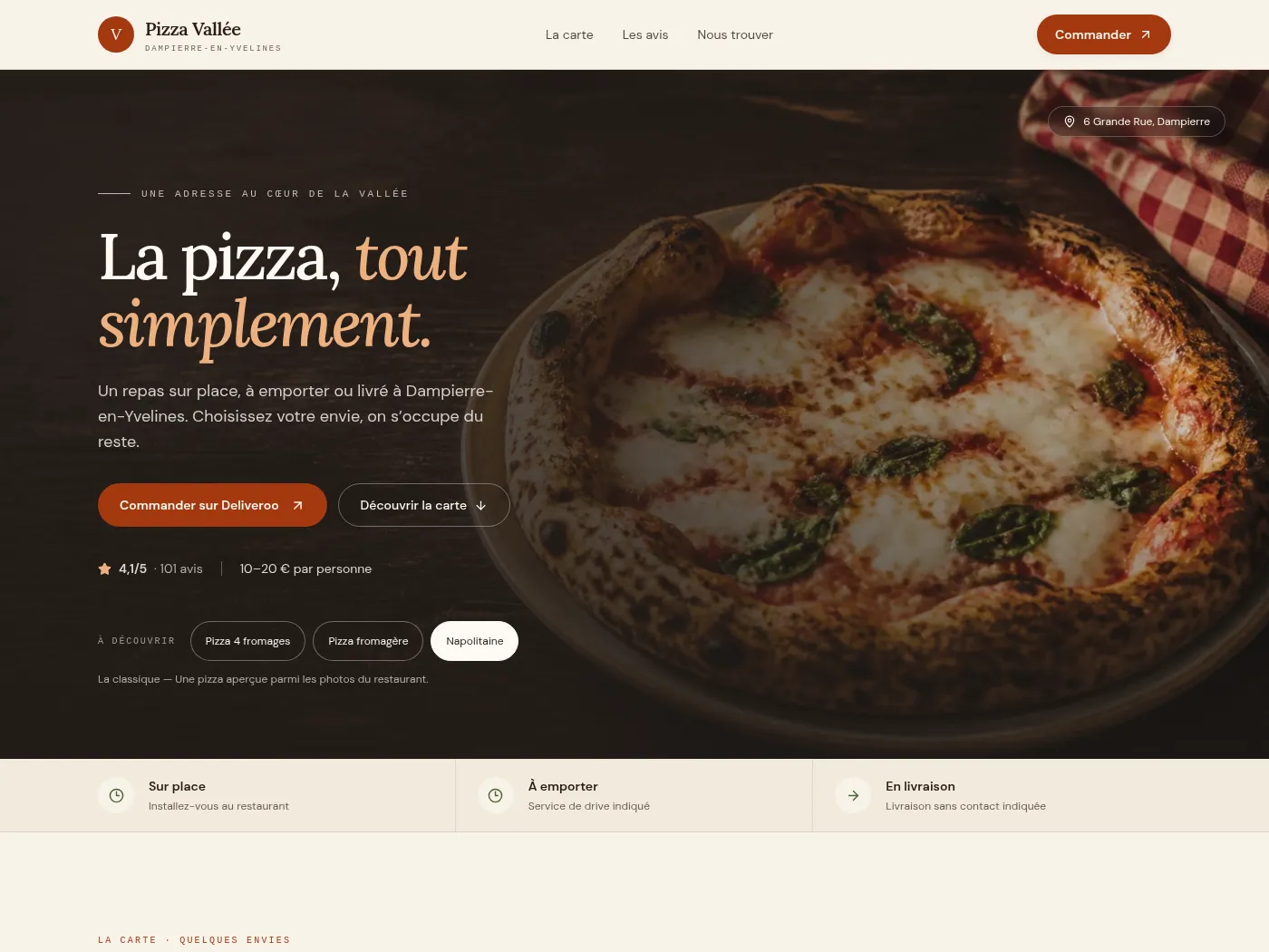 Pizza Vallée Web Presence