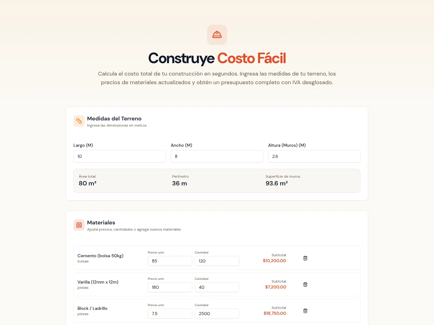 Construye Costo Fácil