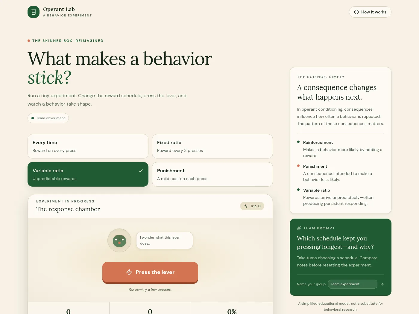 Operant Lab Game