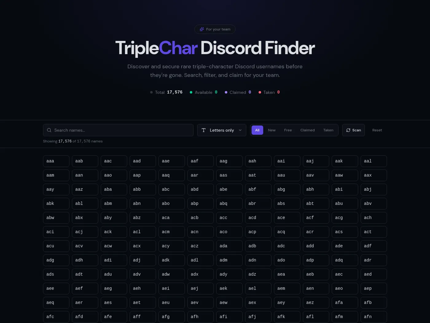 TripleChar Discord Finder