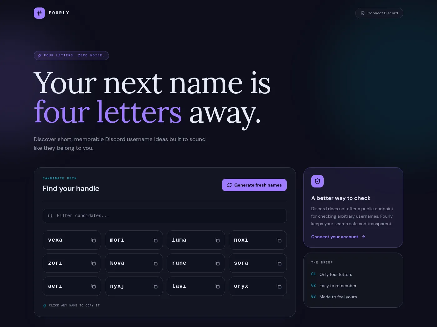 Discord 4-Letter Finder