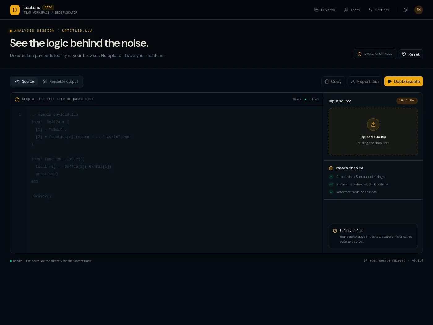 Lua Deobfuscator Web