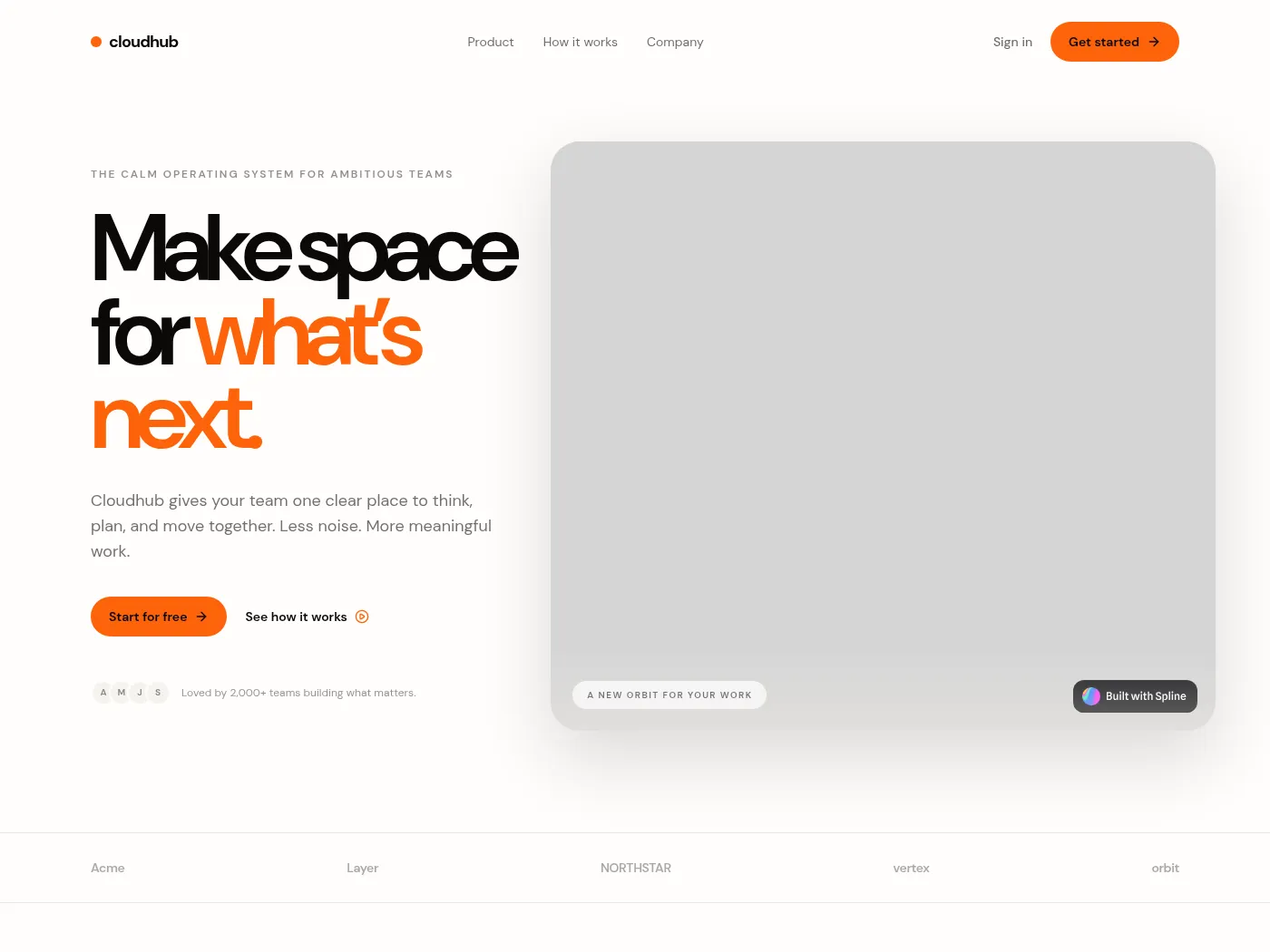 Cloudhub Landing Page