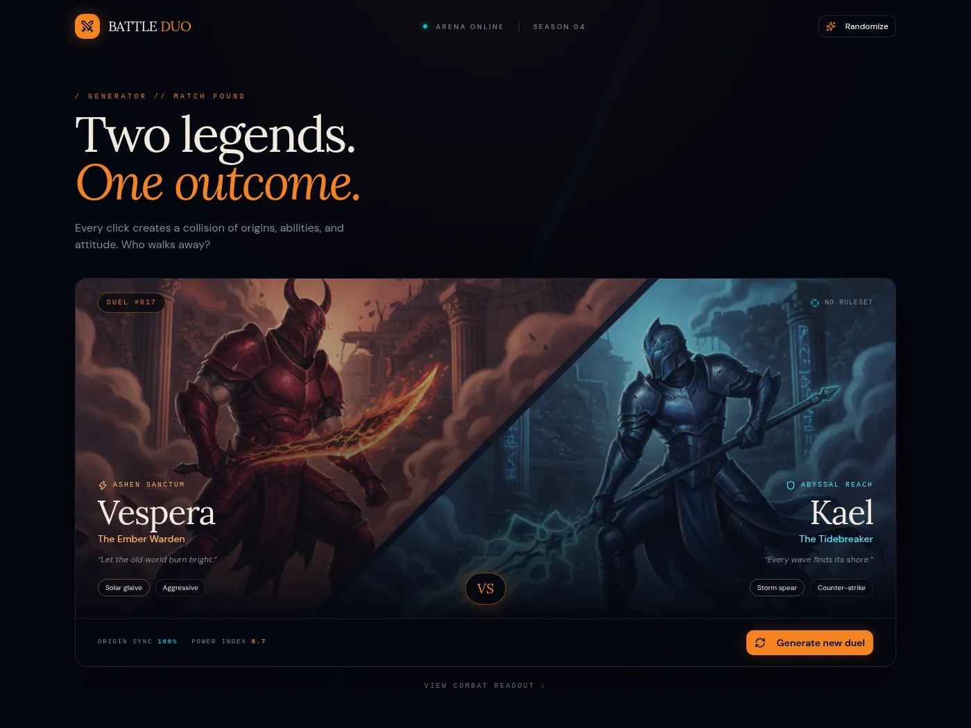 Battle Duo Generator