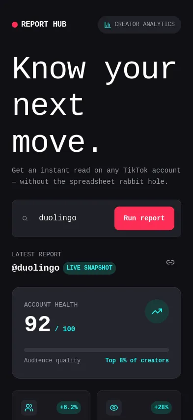 TikTok Report Hub
