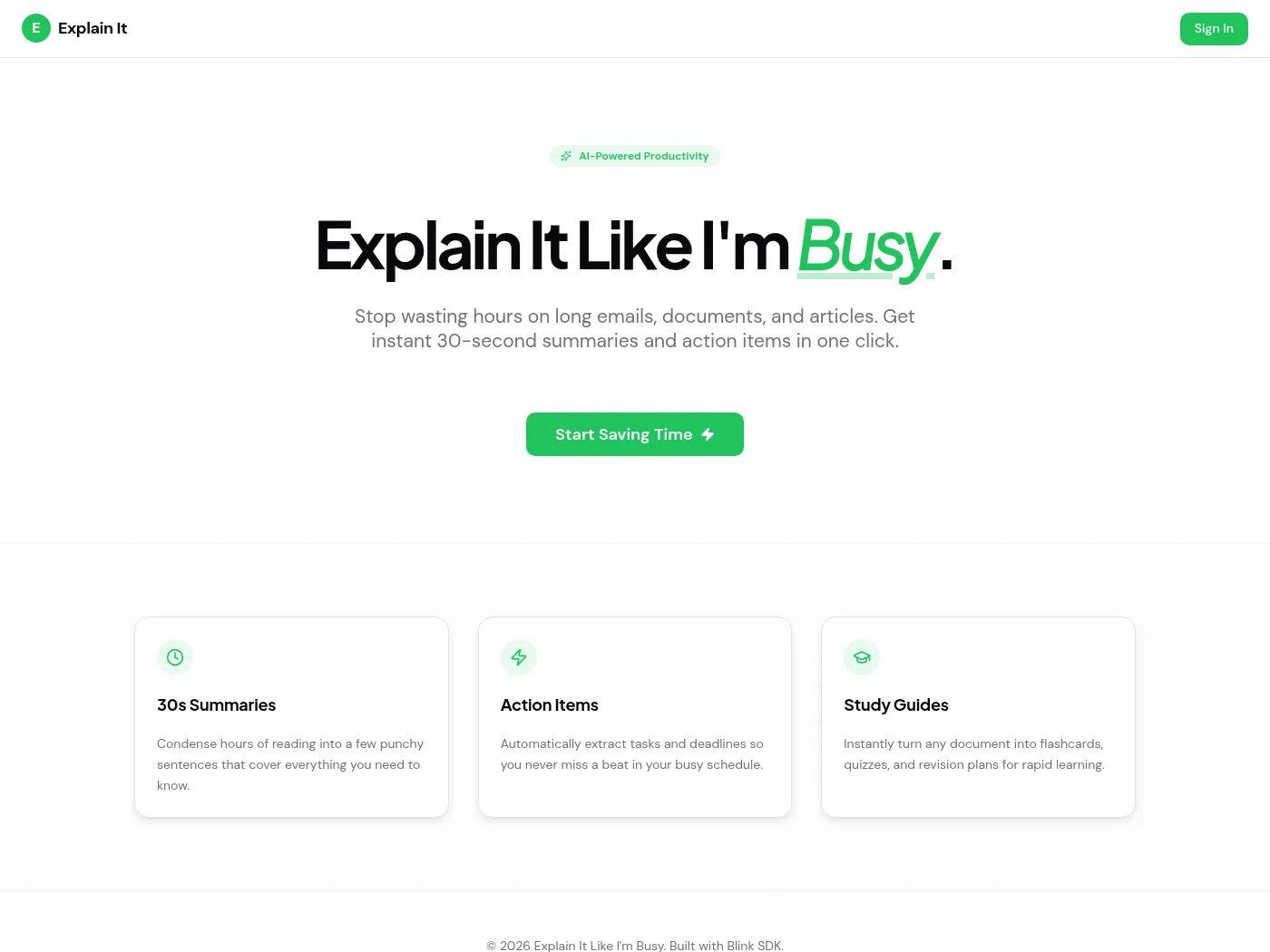 Explain It Like I'm Busy