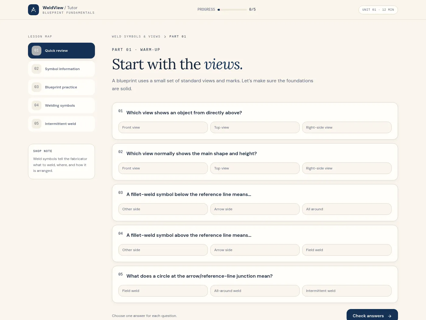 WeldView Blueprint Tutor