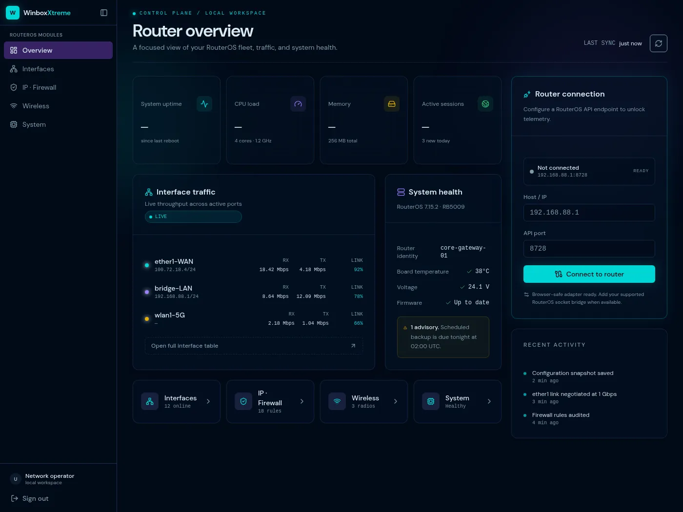 WinboxXtreme Dashboard