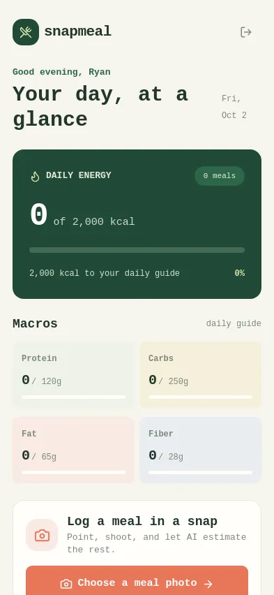 SnapMeal Nutrition Tracker