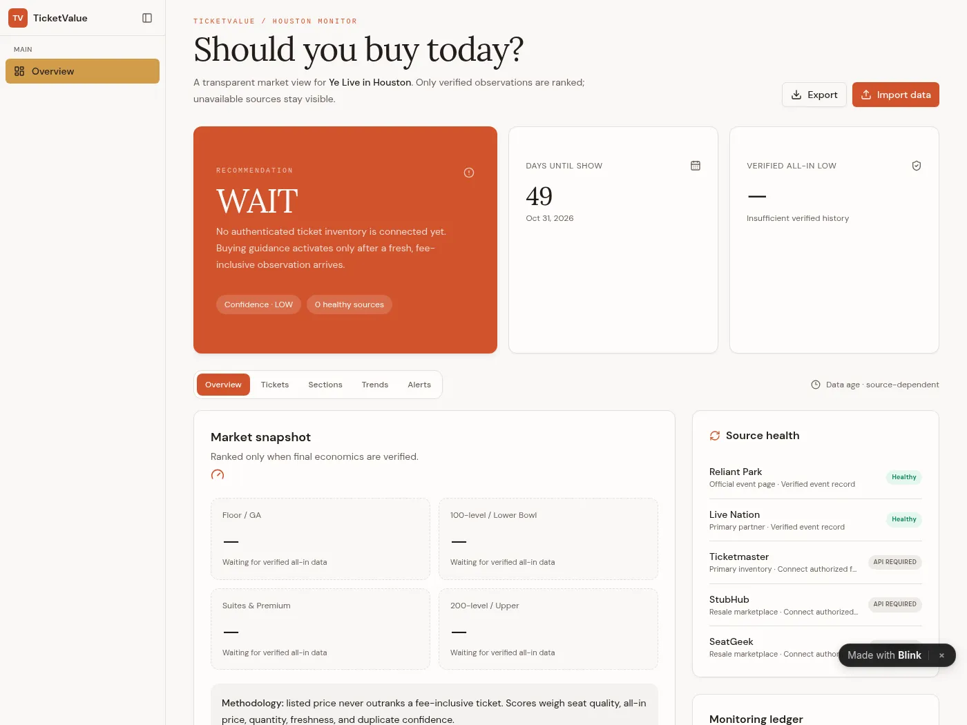 TicketValue Intelligence PWA
