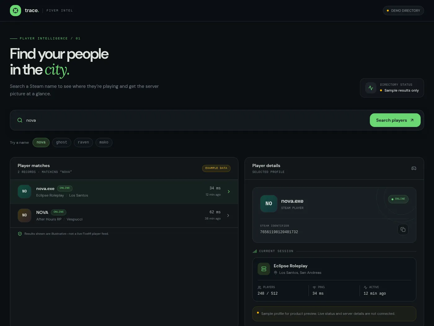 FiveM Steam Player Tracker