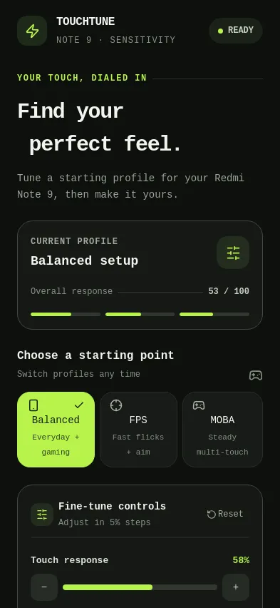 Note 9 Sensitivity Tuner