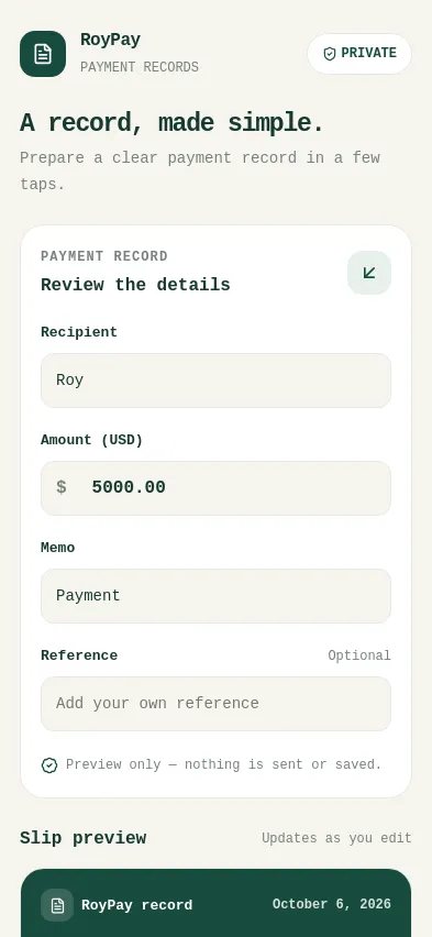 RoyPay Slip Generator