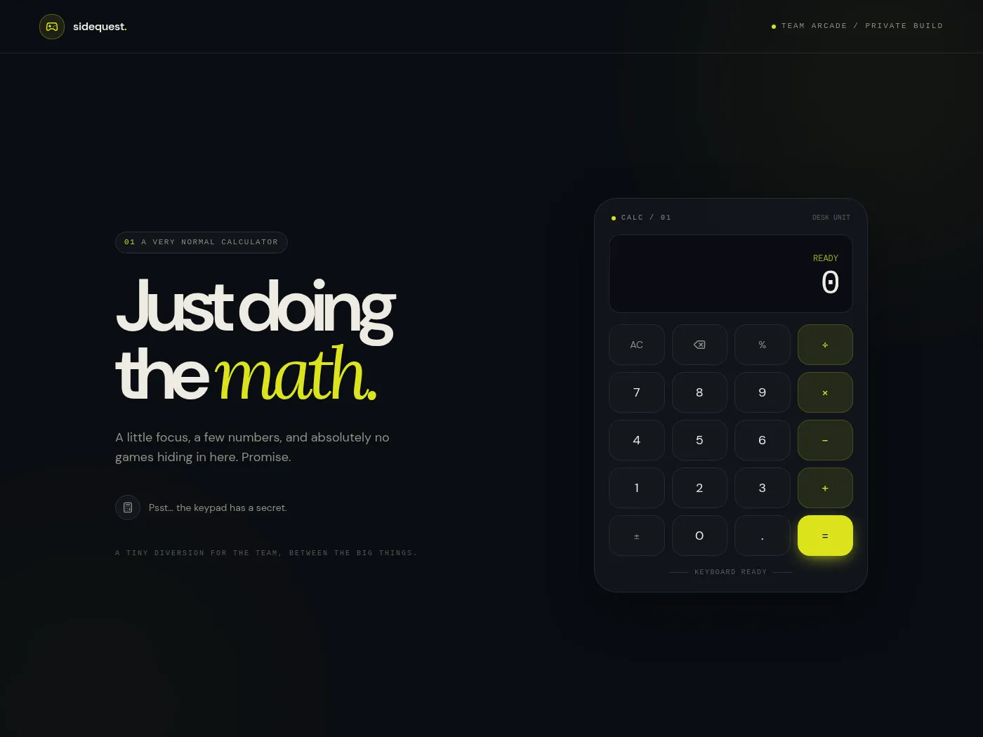 Secret Games Calculator
