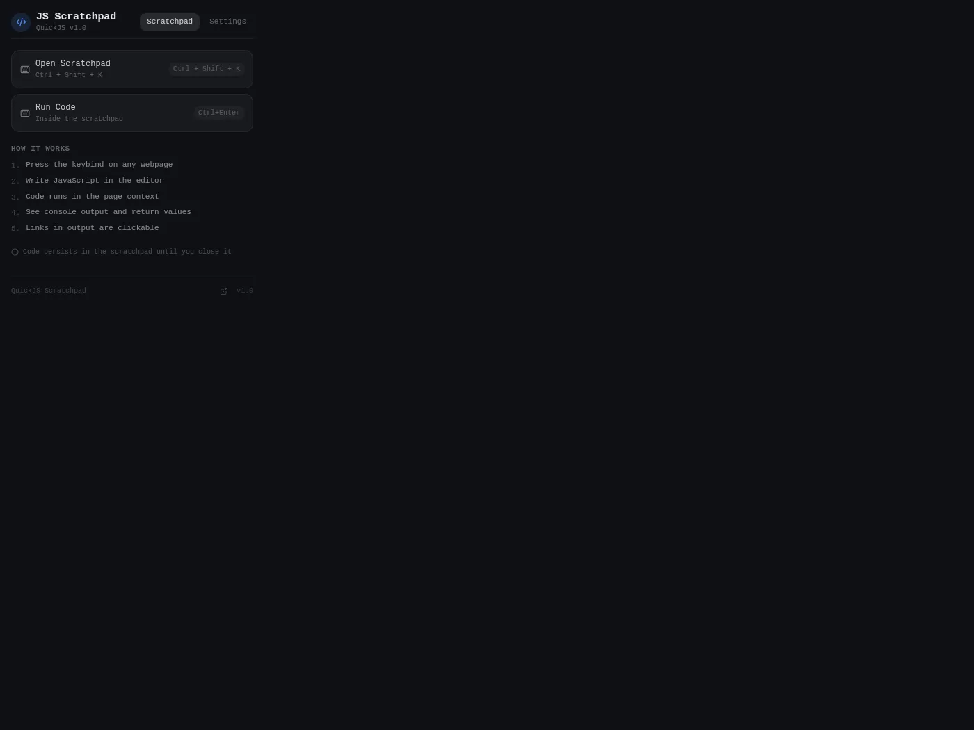 QuickJS Scratchpad