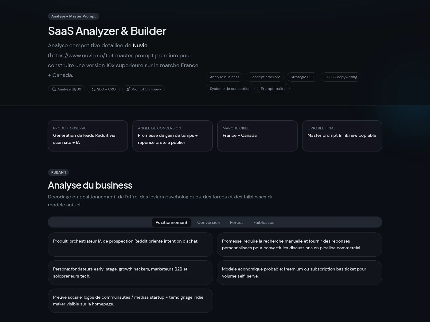 SaaS Analyzer & Builder