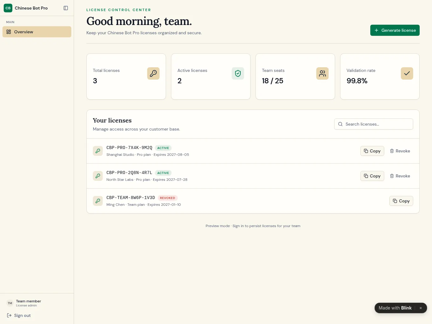License Key Manager Pro