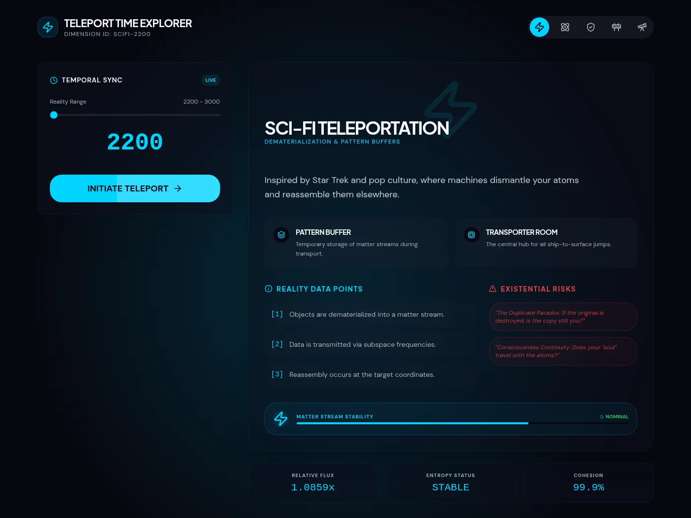 Teleport Time Explorer
