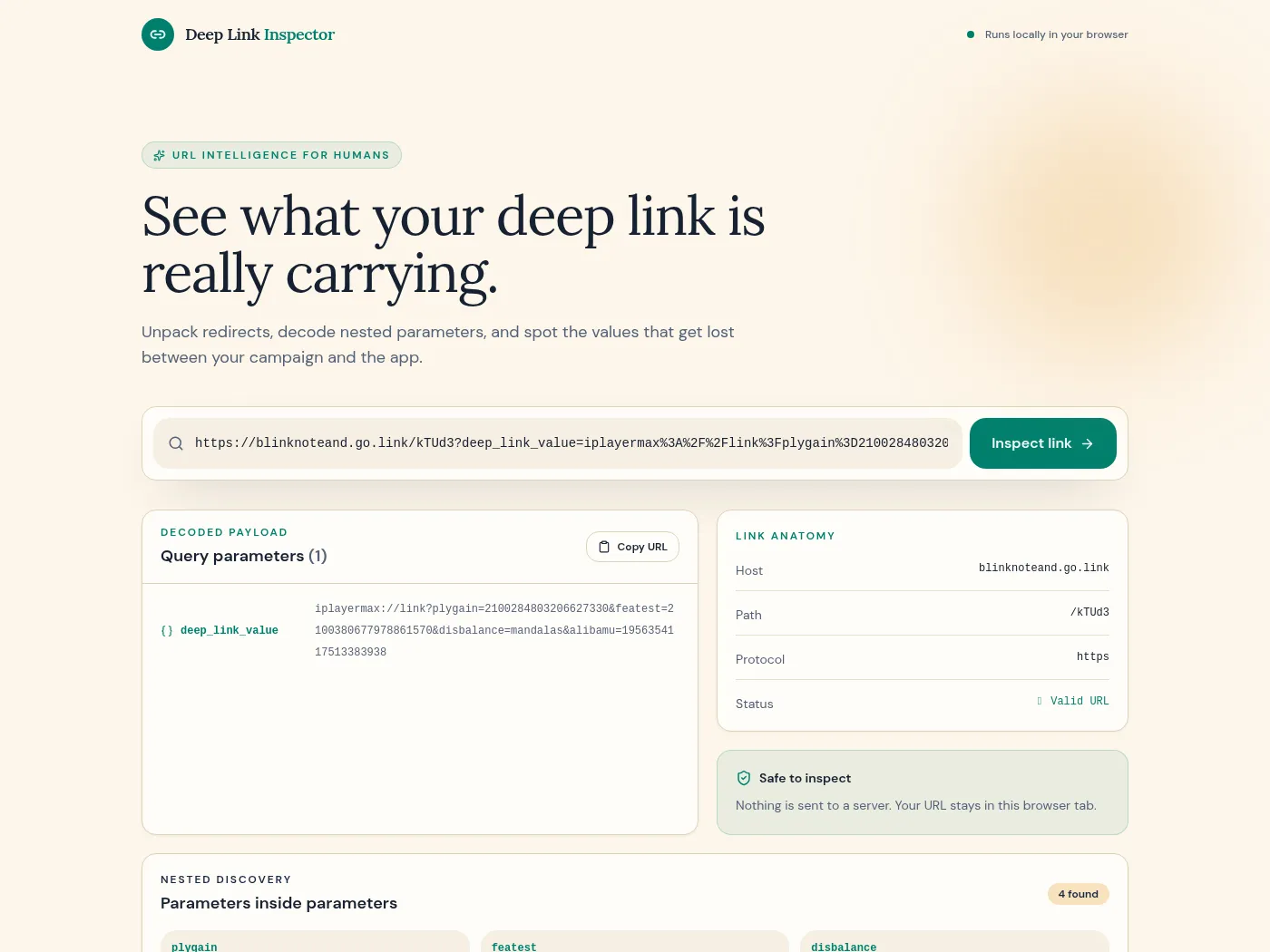 Deep Link Inspector