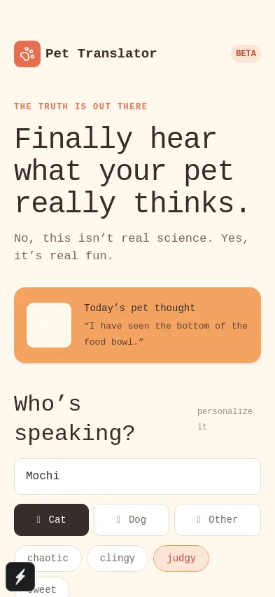 Pet Translator AI