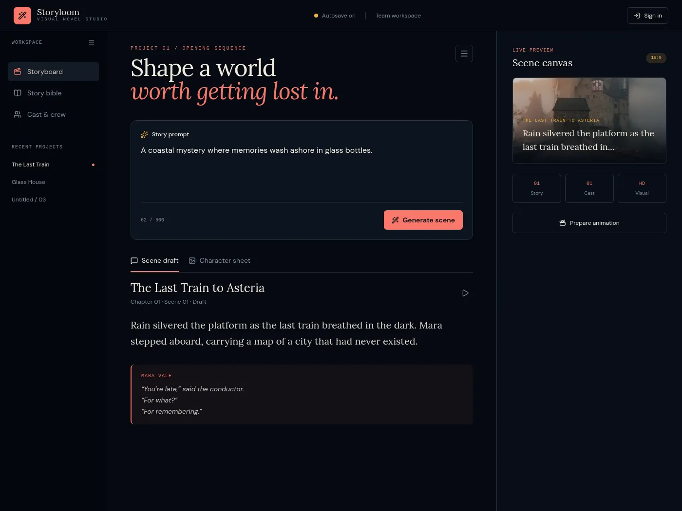 AI Visual Novel Studio