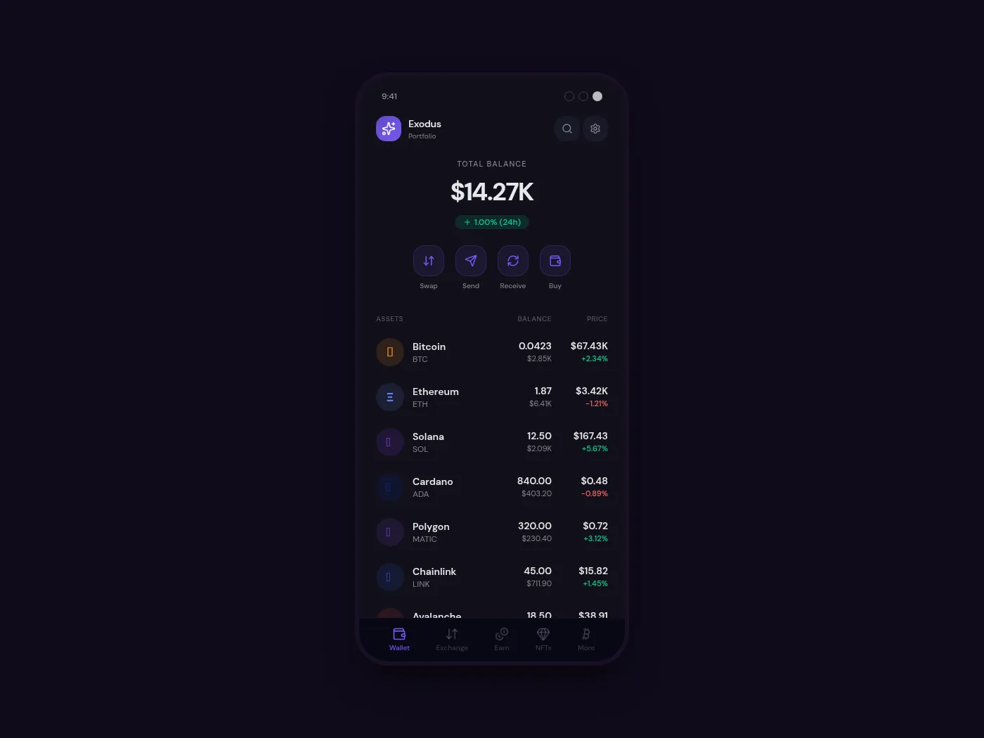 Exodus Wallet Simulator