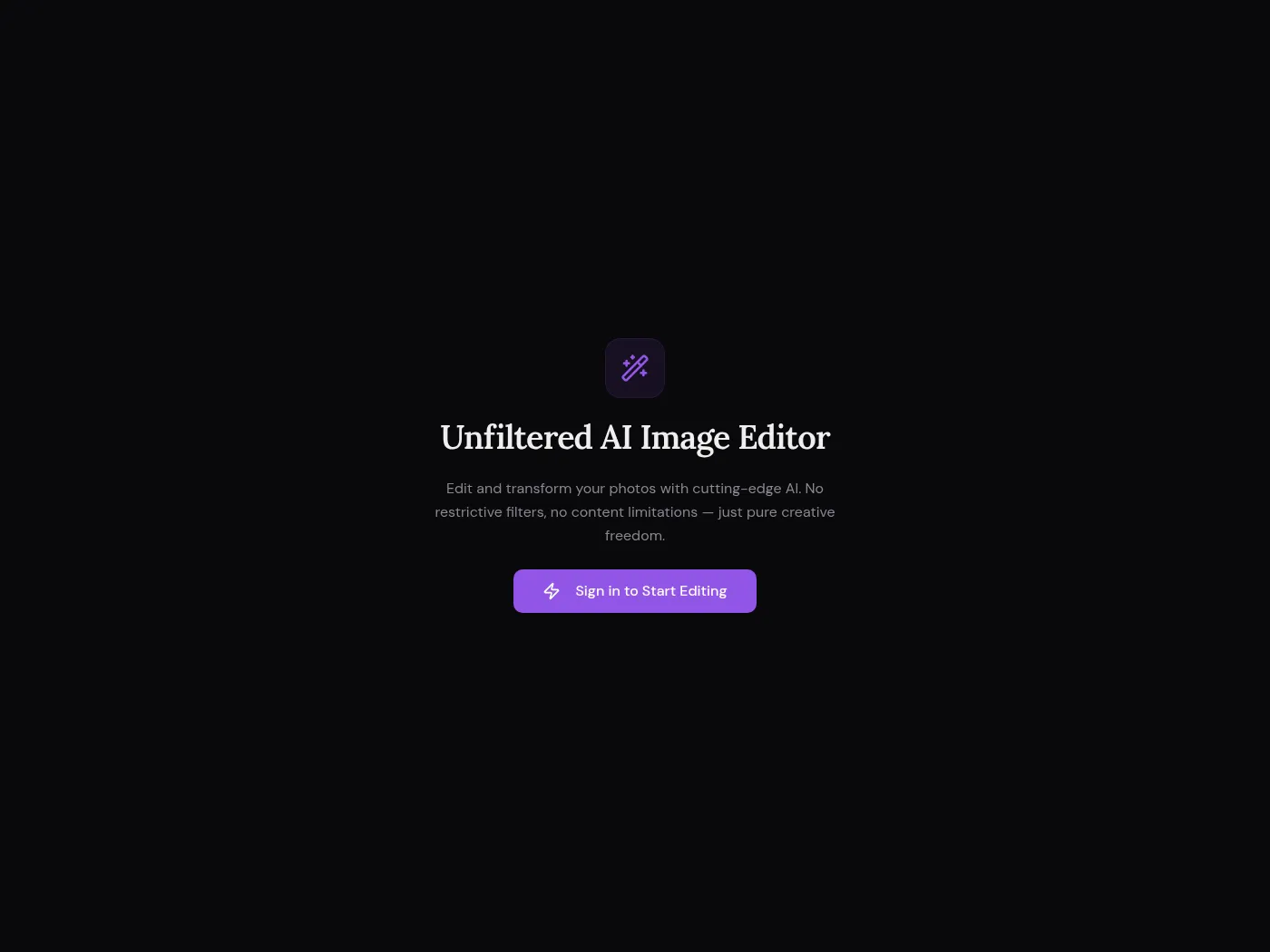 Unfiltered AI Image Editor