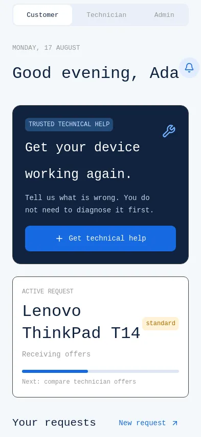 Reboot Tech Services App