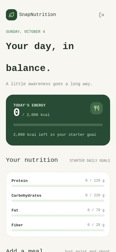 SnapNutrition AI Tracker