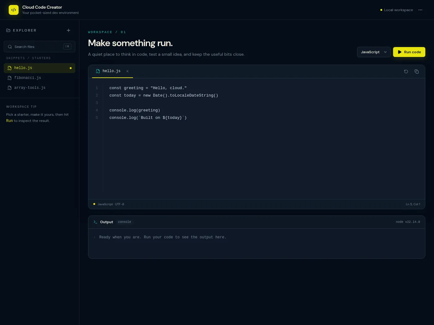 Cloud Code Creator