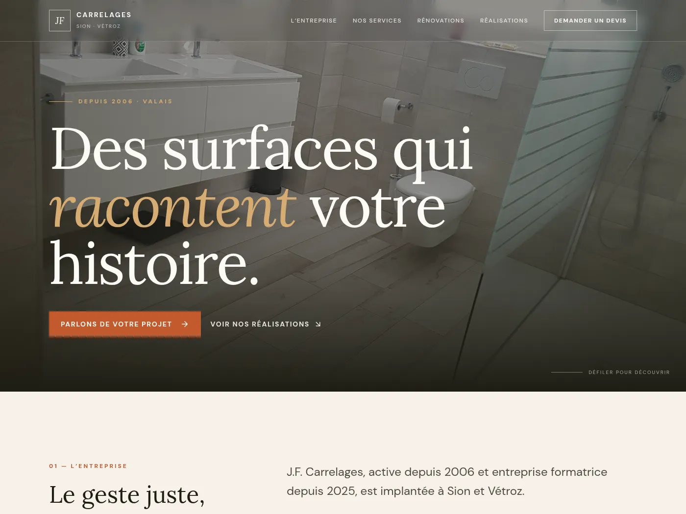JF Carrelages Modern Site